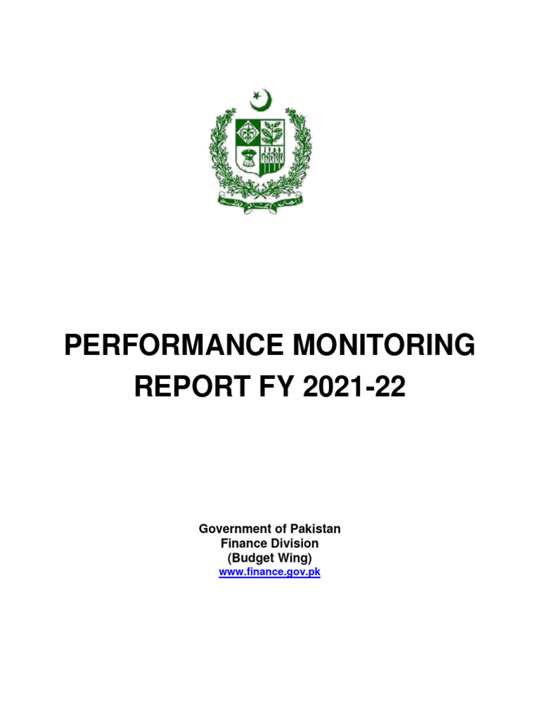 Performance Monitoring 2021 22 Pdf Emergency Management Pakistan