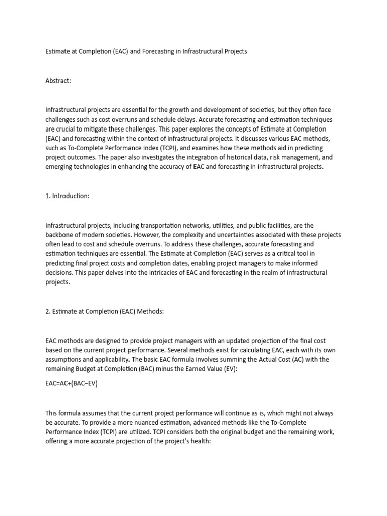 Estimate at Completion | PDF | Forecasting | Simulation