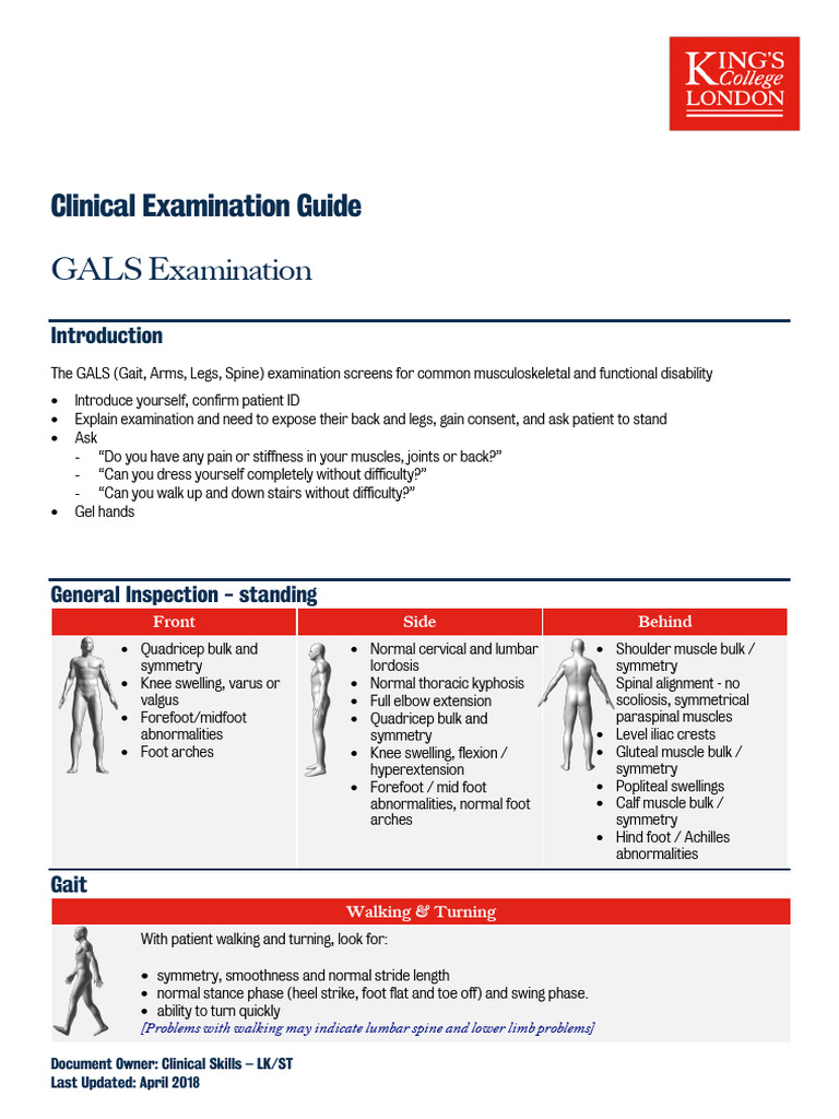 GALS Examination Guide | PDF | Anatomical Terms Of Motion | Limbs (Anatomy)