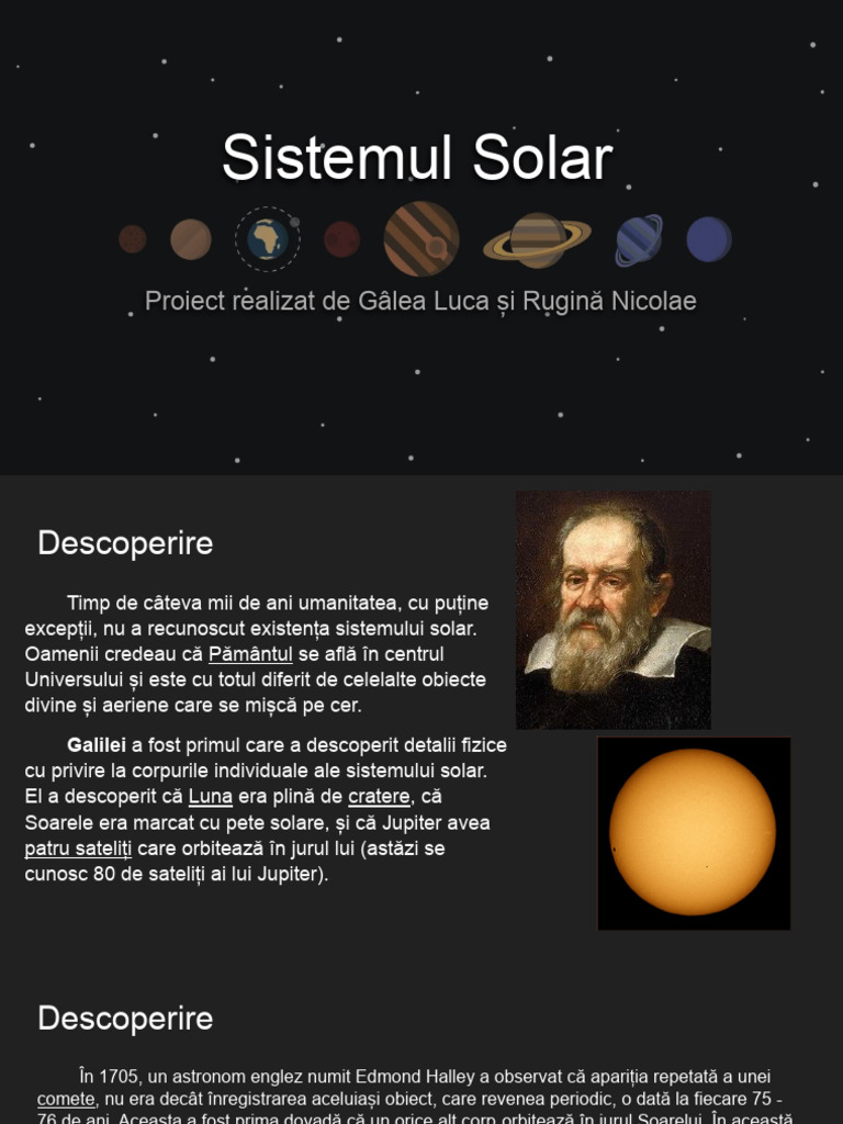 Sistemul Solar - Proiect | PDF