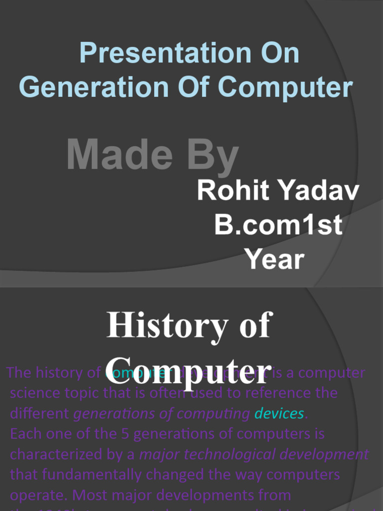 Generation of Computer | PDF | Integrated Circuit | Transistor