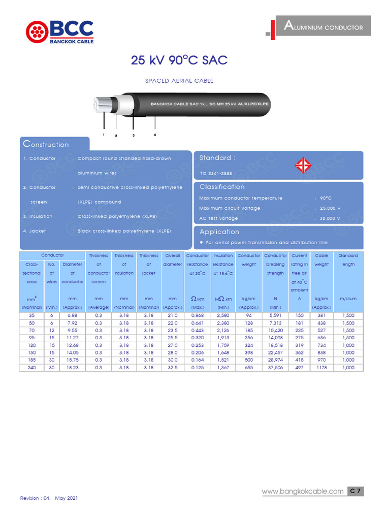 สาย SAC reference | PDF | Insulator (Electricity) | Electrical Conductor