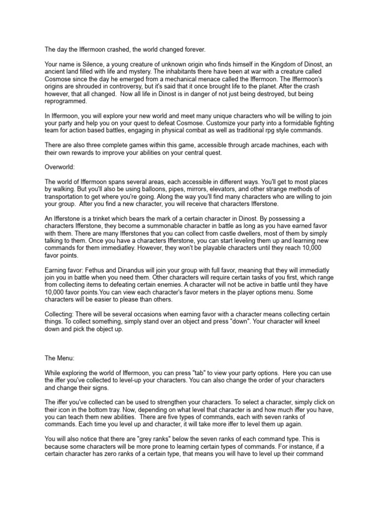 Iffermoon Help | PDF | Gaming