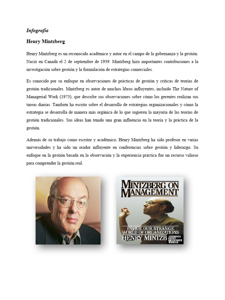 Infografía Henry Mintzberg | PDF