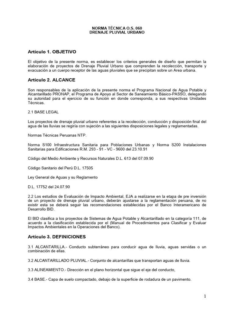 Os 060 | PDF | Alcantarillado | Tubería (transporte de fluidos)