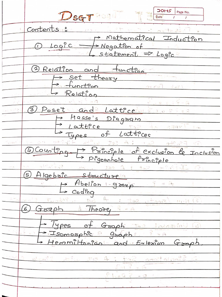 DSGT Handnotes | PDF