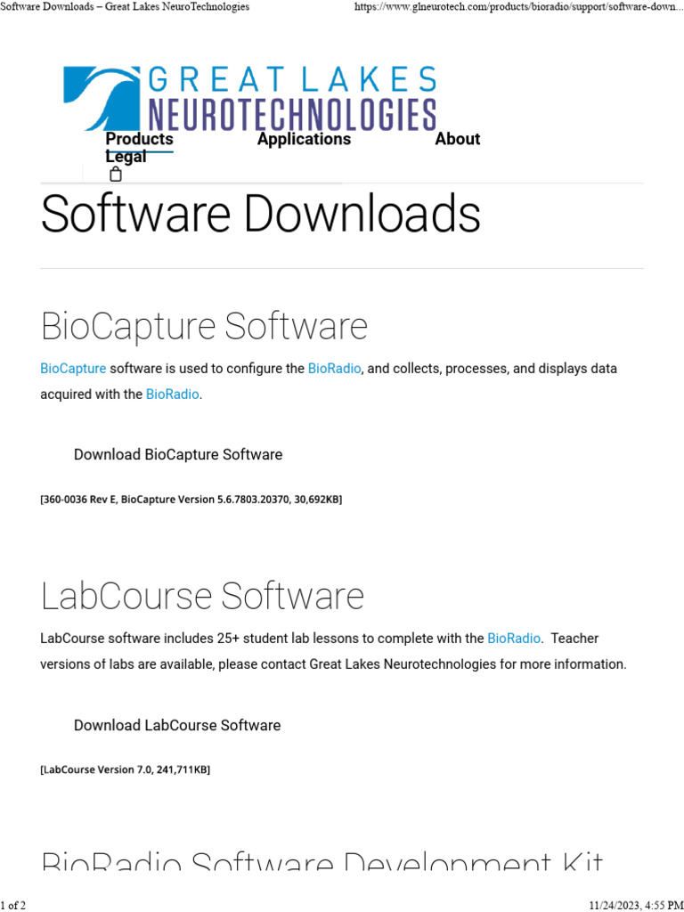 Software Downloads - Great Lakes NeuroTechnologies | PDF | Software ...