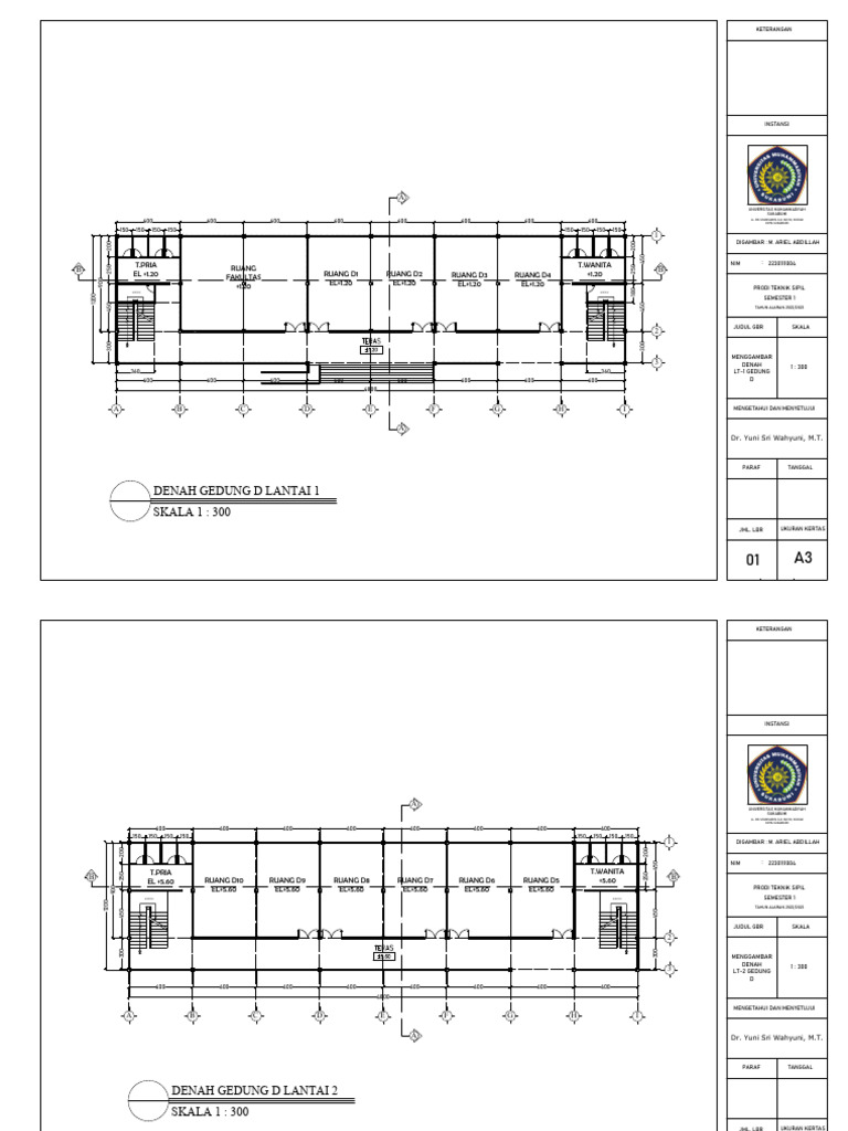 Denah dan Detail Gedung D UMS | PDF