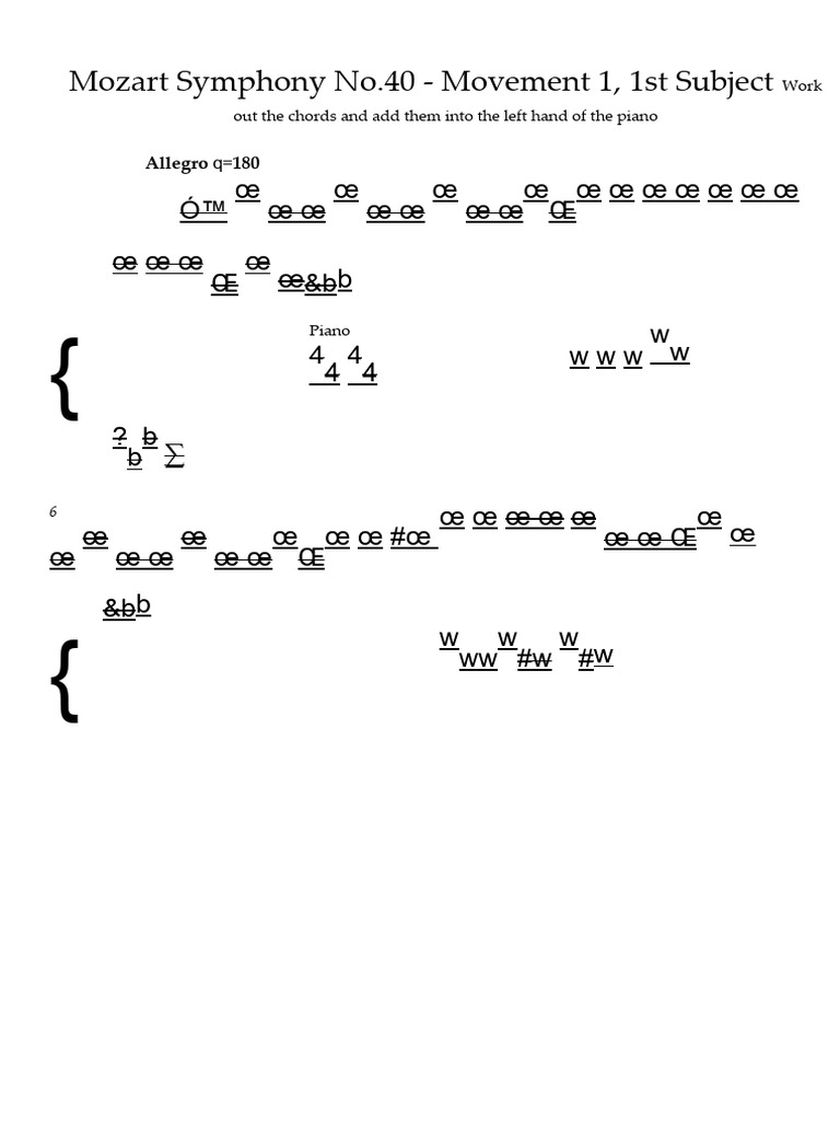Mozart Symphony No 40 - 1st Subject With Chords - Full Score | PDF