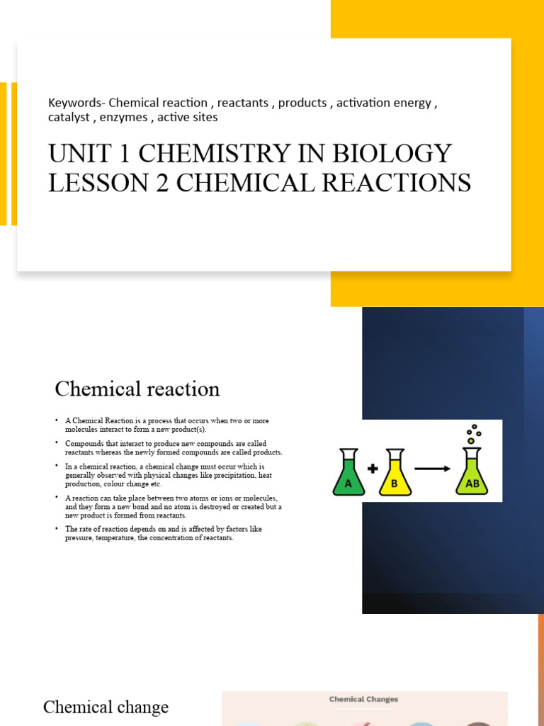 Unit 1 Lesson 2 Chemical Reactions G9 | PDF | Chemistry | Chemical ...