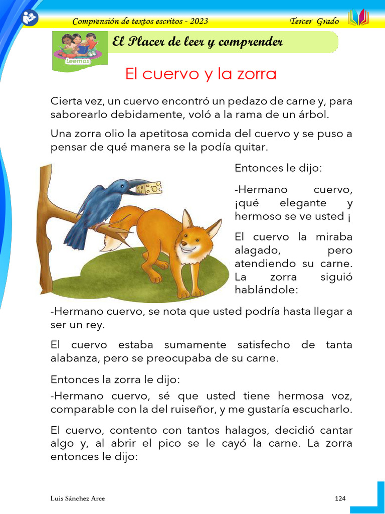 La fábula del cuervo y la zorra | PDF | El Cuervo