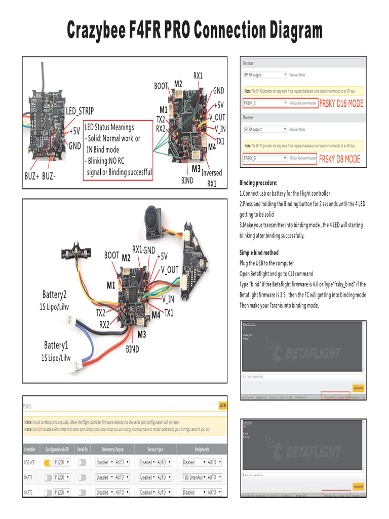 CrazyBee F4FR Pro Frsky Version Manual | PDF