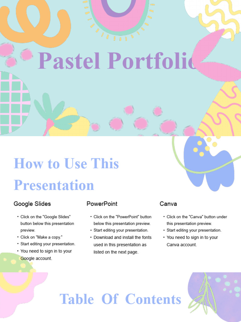 Pastel Portfolio Yellow and Purple Illustrative Business Presentation ...