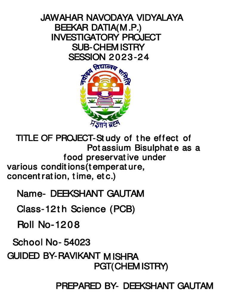 Deekshant Gautam Chemistry Project | PDF