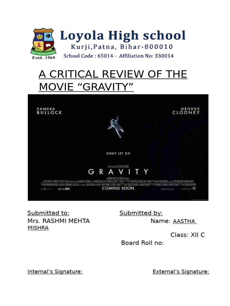 English Class 12 Project On Film Review | PDF | Art | Young Adult