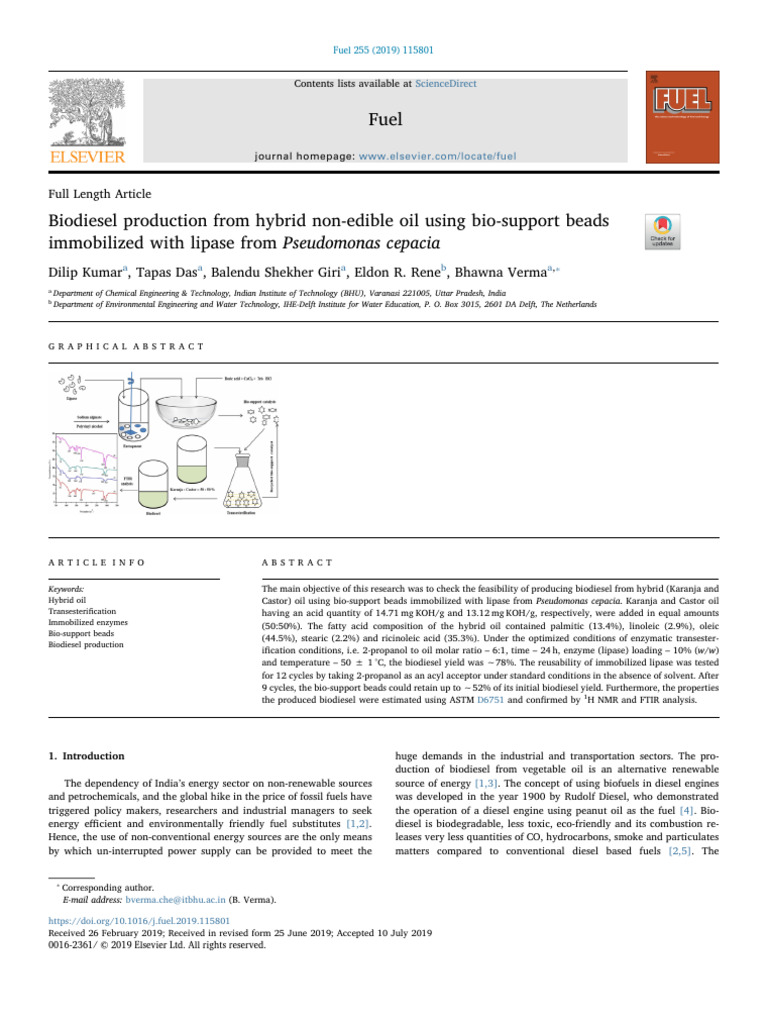 Referencia 1 Biodiesel | PDF | Biodiesel | Chemistry
