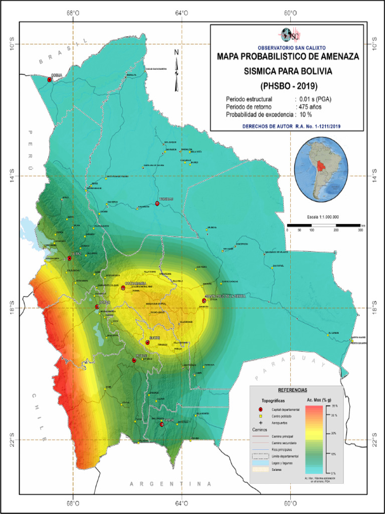 Mapa Probabilistico de Amenaza Sismica en Bolivia | PDF