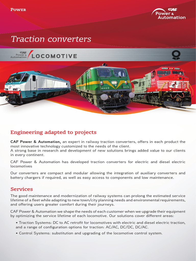 CAF Traction Converters for Locomotives | PDF | Locomotives ...