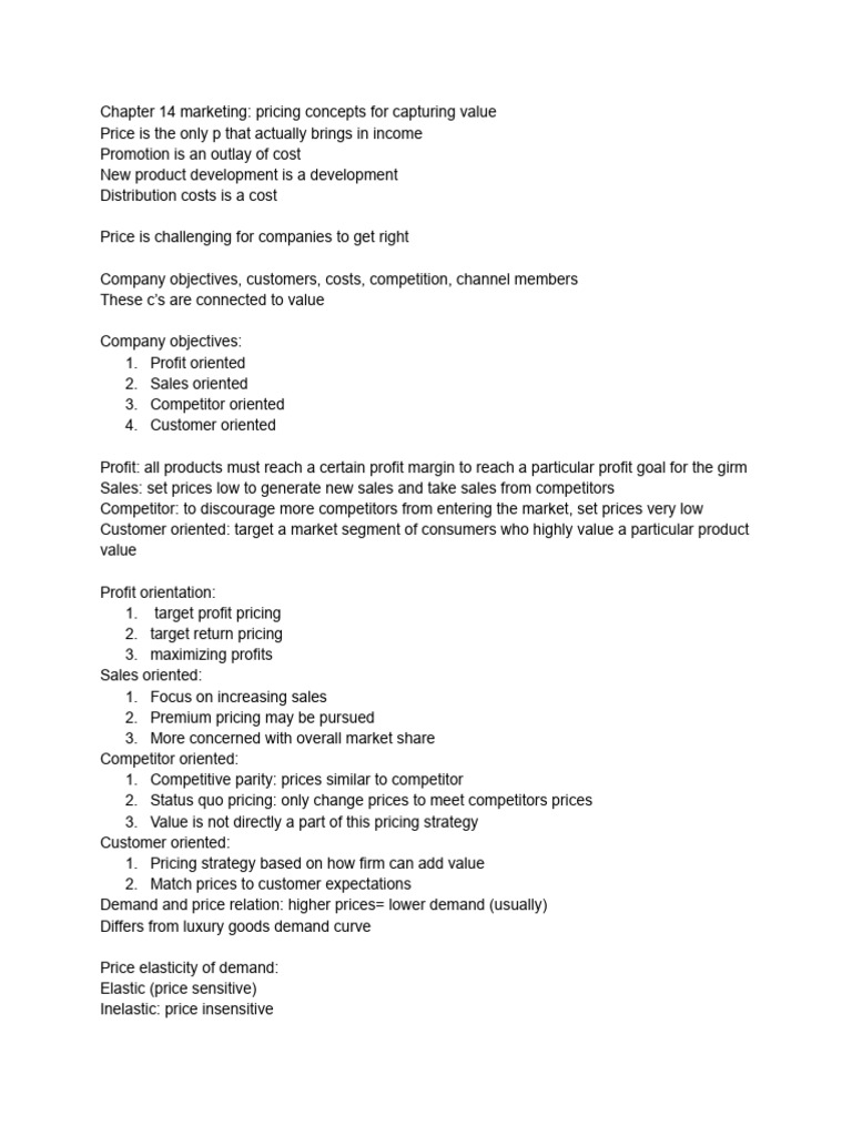 Pricing Strategies for Marketing Value | PDF | Pricing | Demand