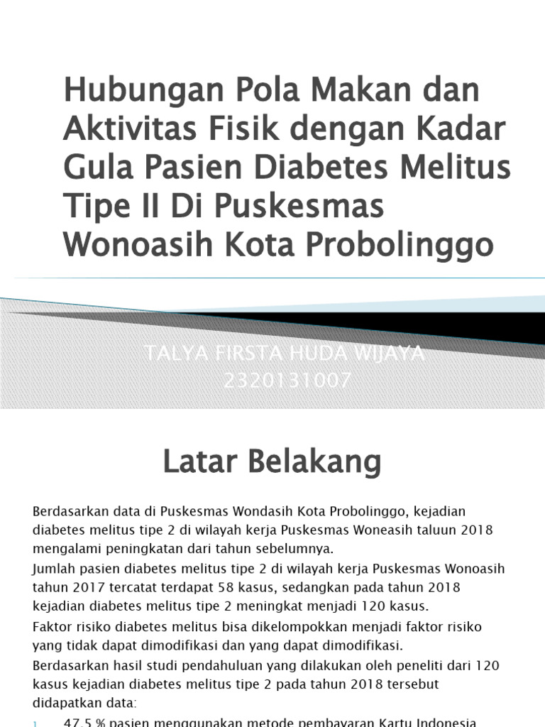 Hubungan Pola Makan Dan Aktivitas Fisik Dengan Kadar | PDF