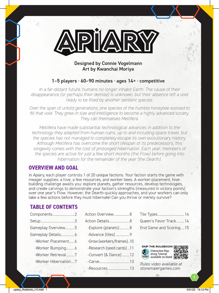Apiary Rulebook r10 | PDF | Honey Bee | Beehive