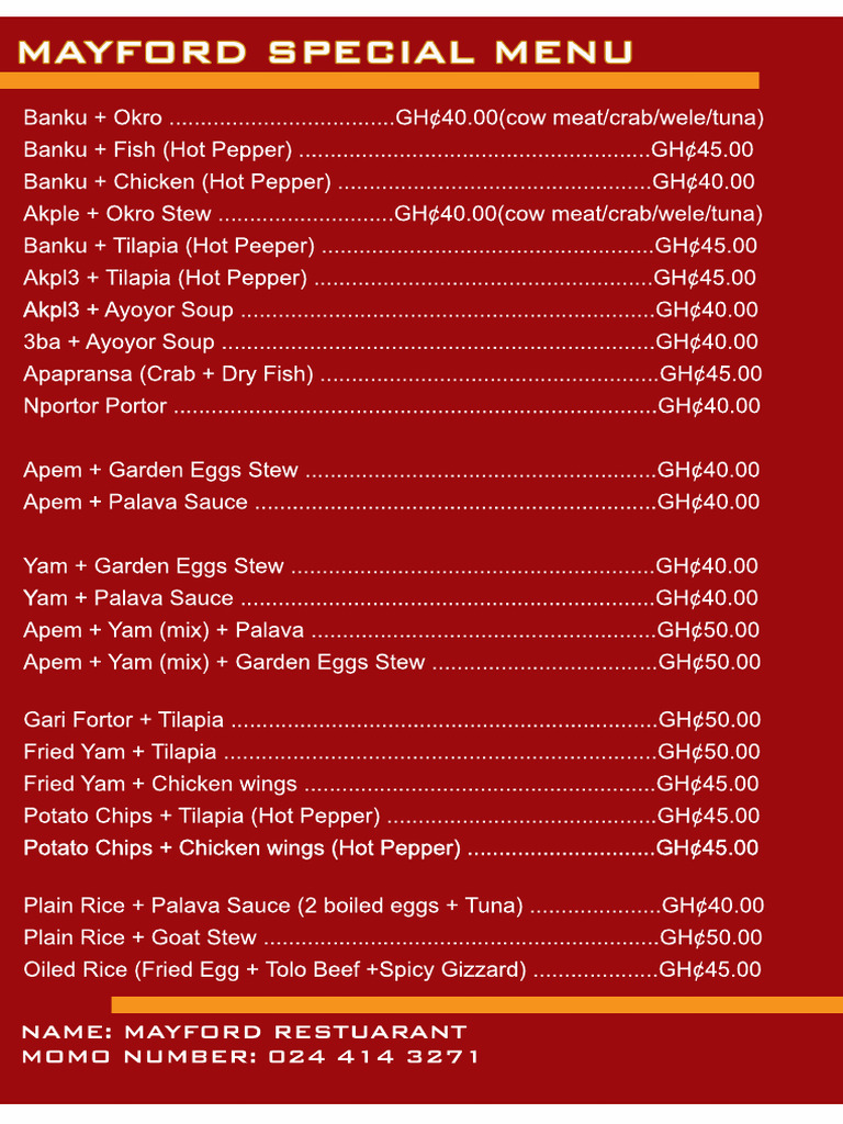 Mayford Restaurant | PDF