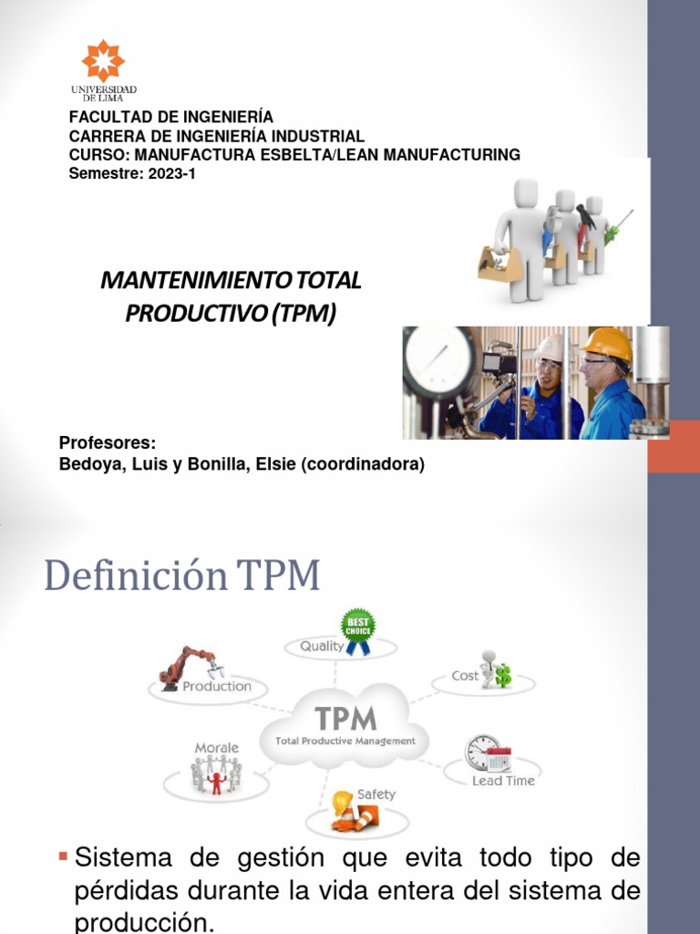 S12 Mantenimiento Productivo Total (TPM) | PDF | Lean Manufacturing | Business