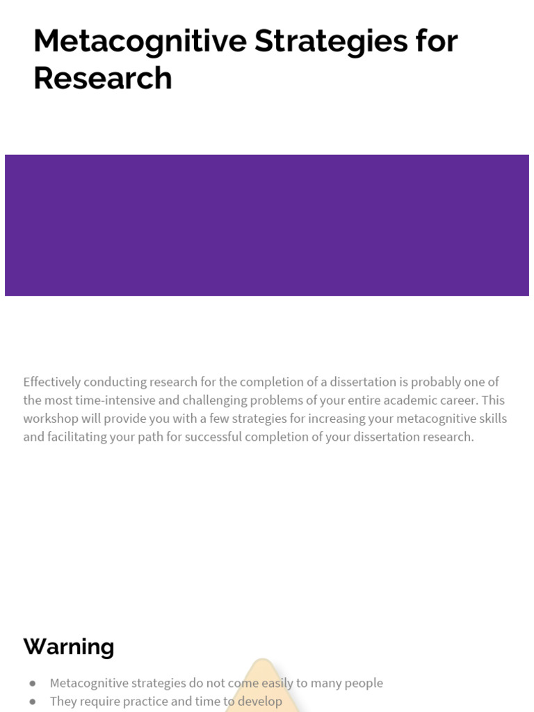 Metacognitive Strategies For Research | PDF | Metacognition | Thought