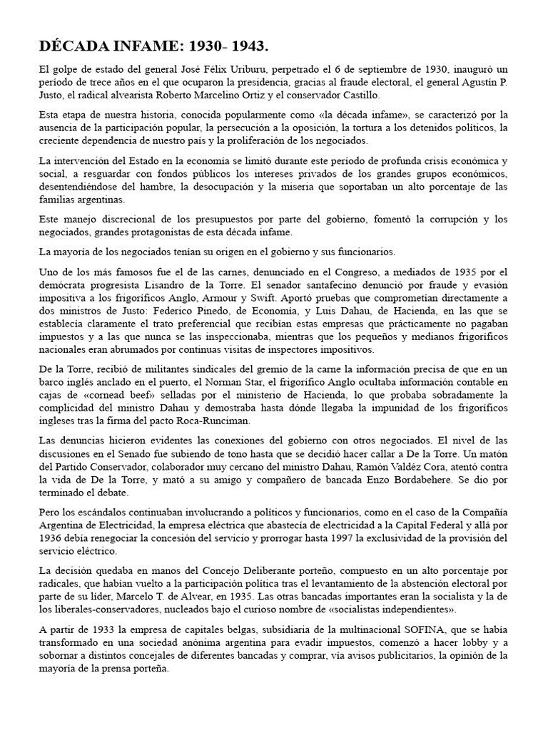 Decada Infame | PDF | Argentina