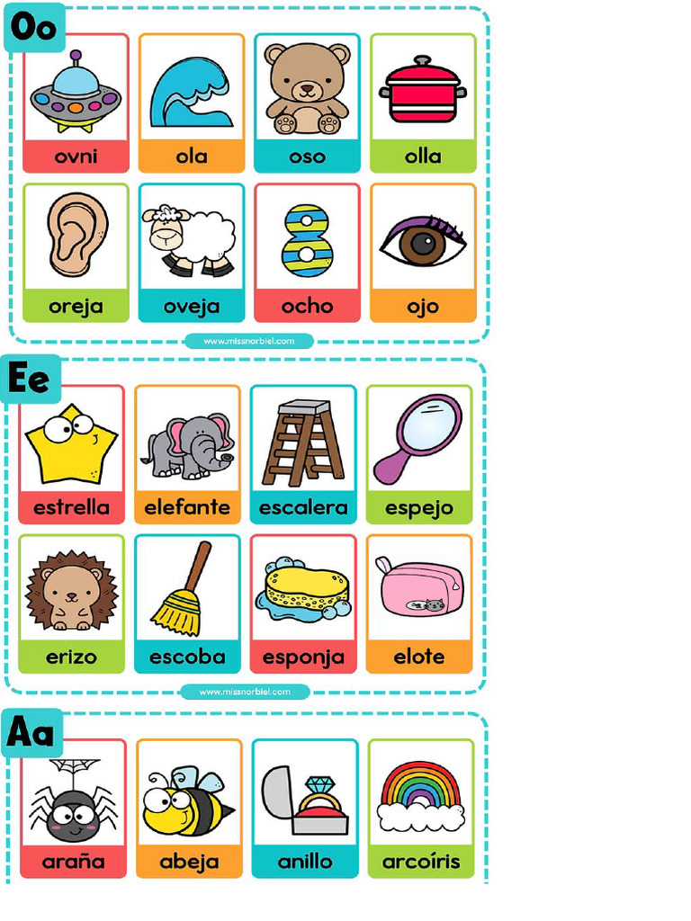 Tarjetas Con Vocales | PDF