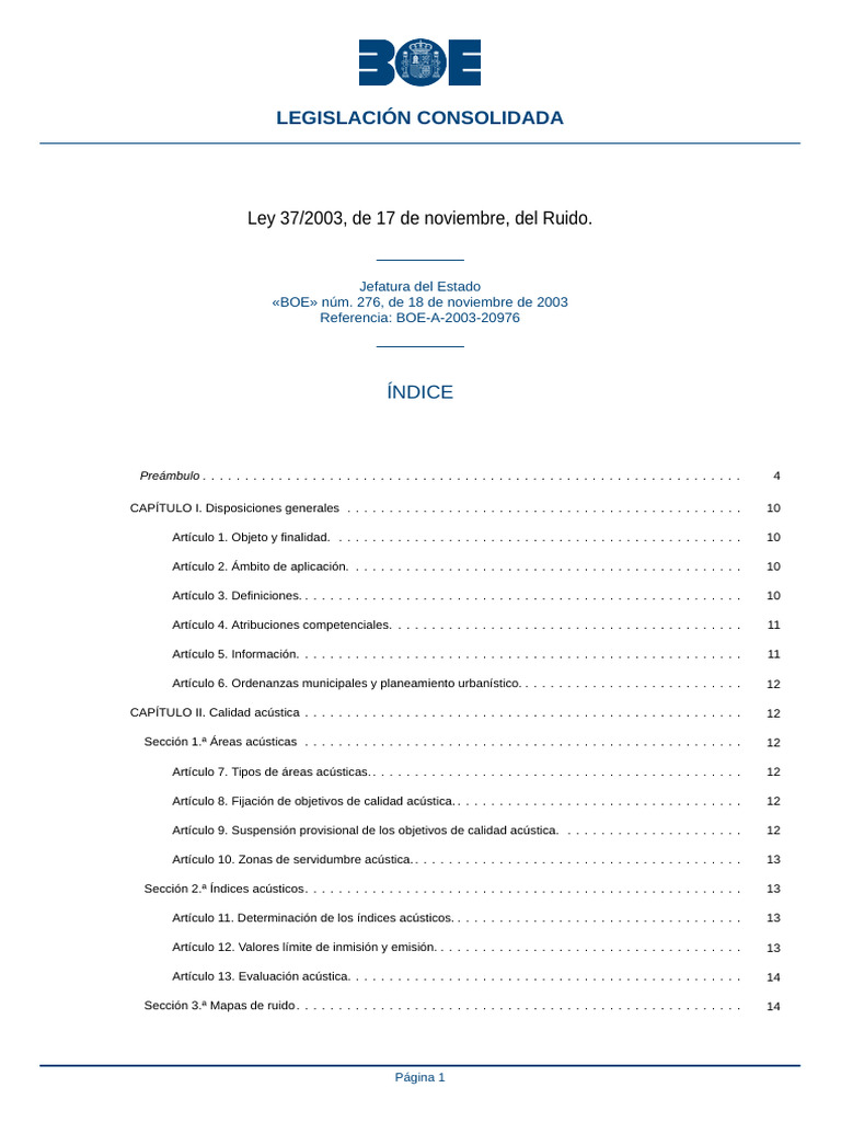 BOE A 2003 20976 Consolidado | PDF | Contaminación | ruido