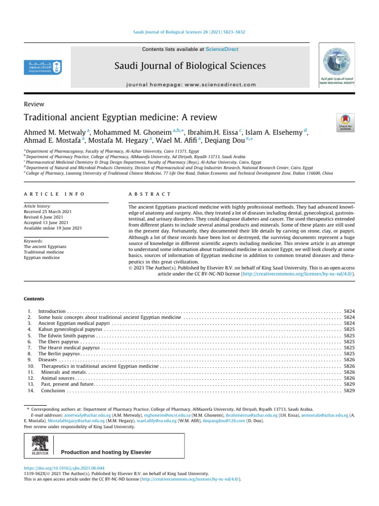 Traditional Ancient Egyptian Medicine | PDF