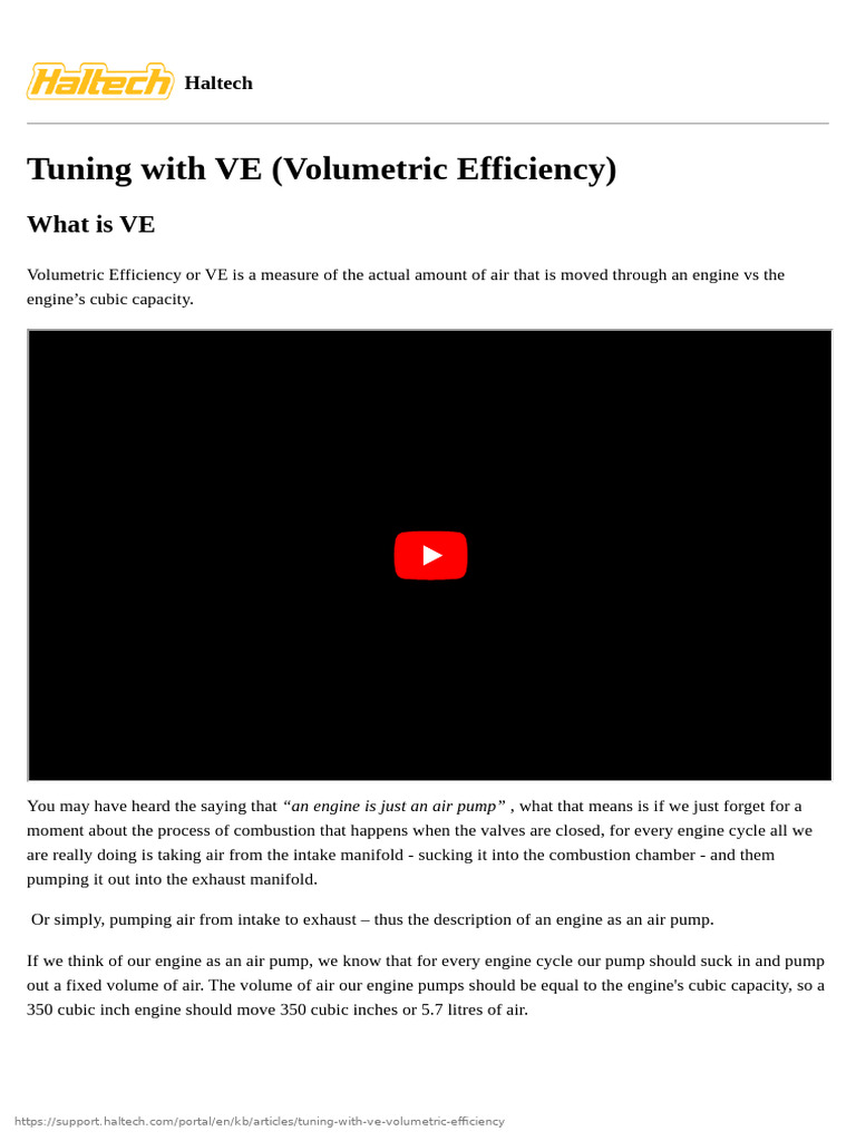 Tuning With Ve Volumetric Efficiency | PDF | Turbocharger | Internal ...