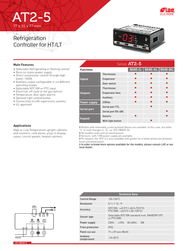 Refrigeration Controller For HT/LT: 77 X 35 X 77 MM | PDF | Thermostat ...