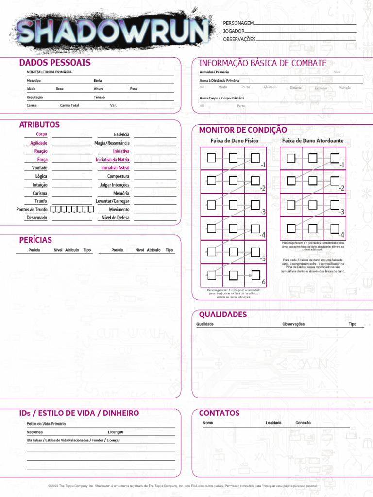 Ficha de Personagem (Português) | PDF