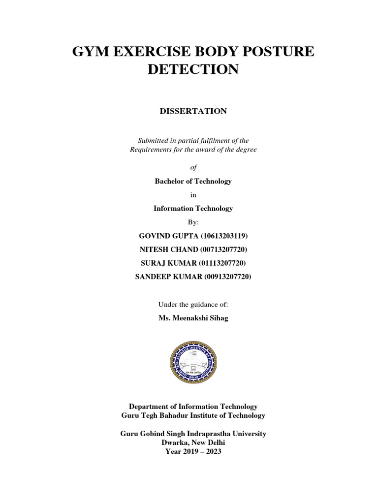 Project Report File (Gym Exercise Body Posture Detection) | PDF ...