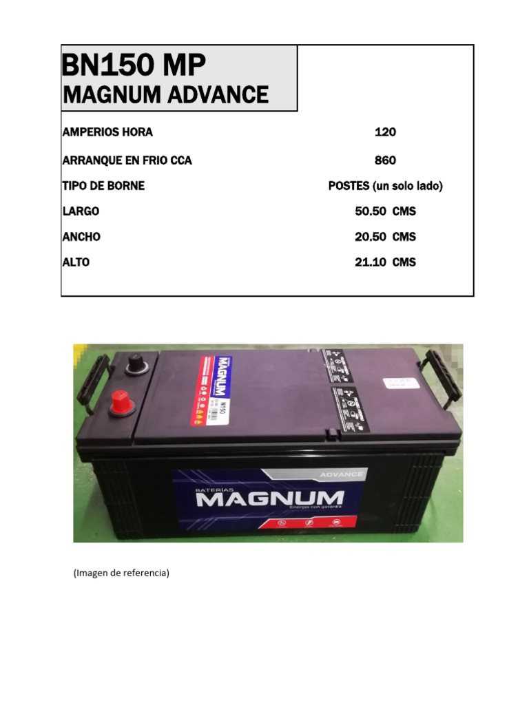 Especificaciones BN150 MP Magnum Advance-1 | PDF