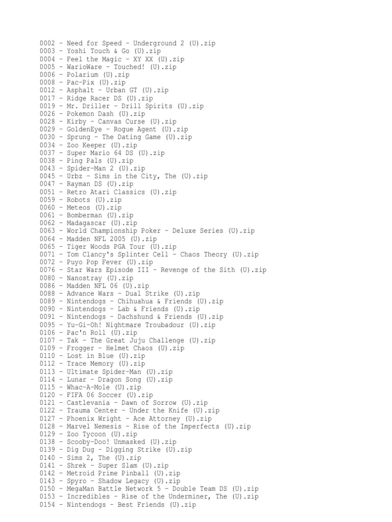 NDS English Roms Collection | PDF