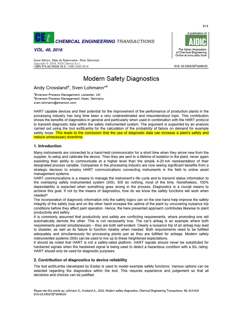 Modern Safety Diagnostic | PDF | Systems Engineering | Safety