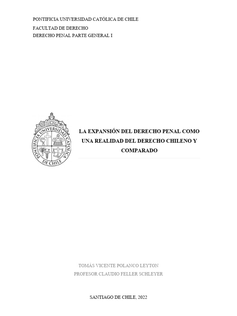 Polanco Tomás - Informe Penal | PDF | Derecho penal | Castigos