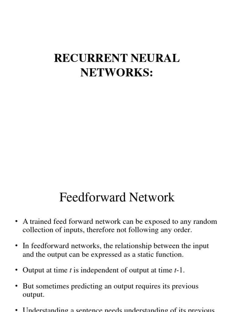 Understanding Recurrent Neural Networks | PDF | Artificial Neural ...