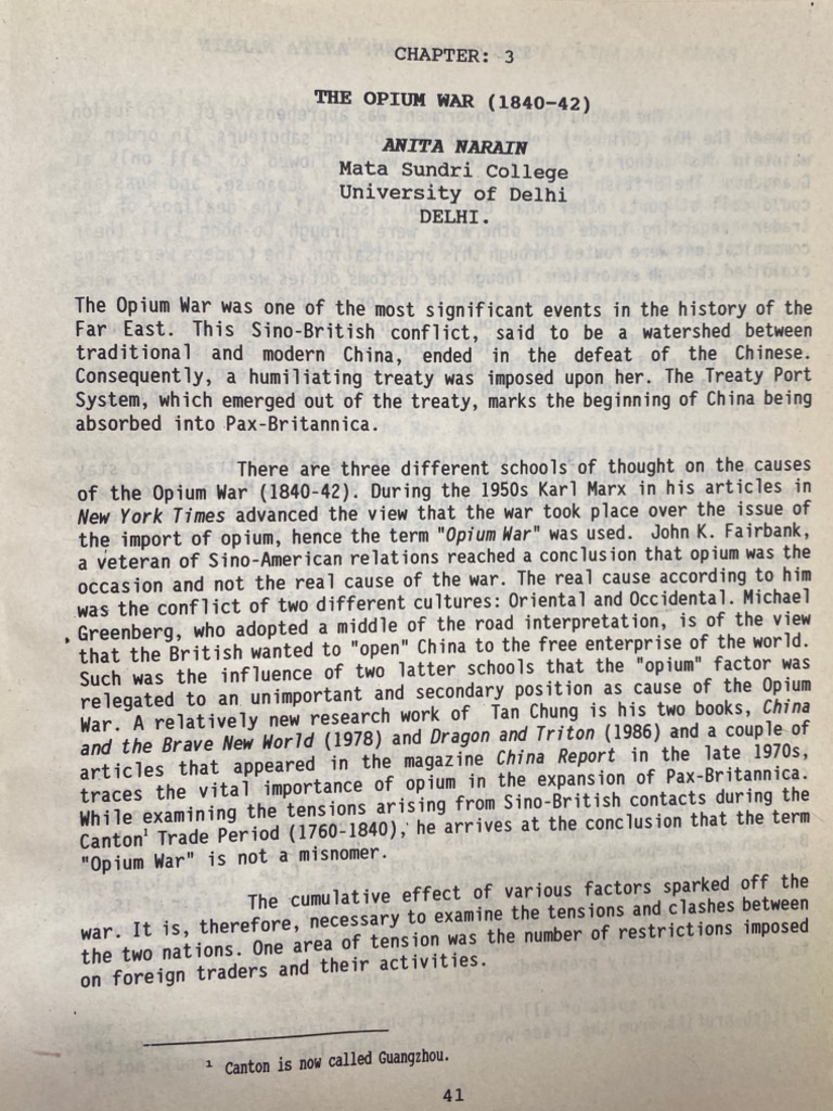 The Opium War (China) | PDF