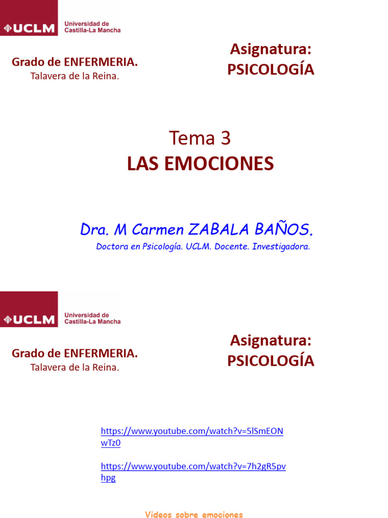 Tema La Emocion Pdf Las Emociones Salud Mental