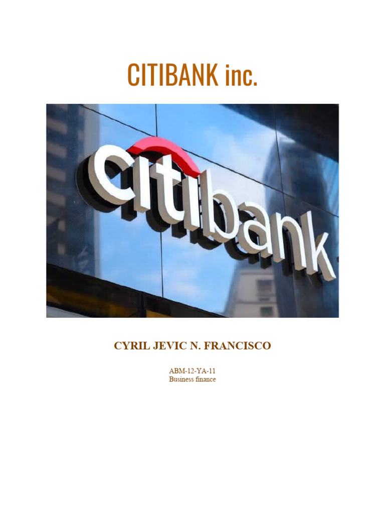 Citibank: History and Business Operations | PDF | Citibank | Citigroup