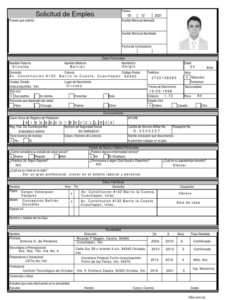 Solicitud de Empleo en PDF Editable | PDF | Informática
