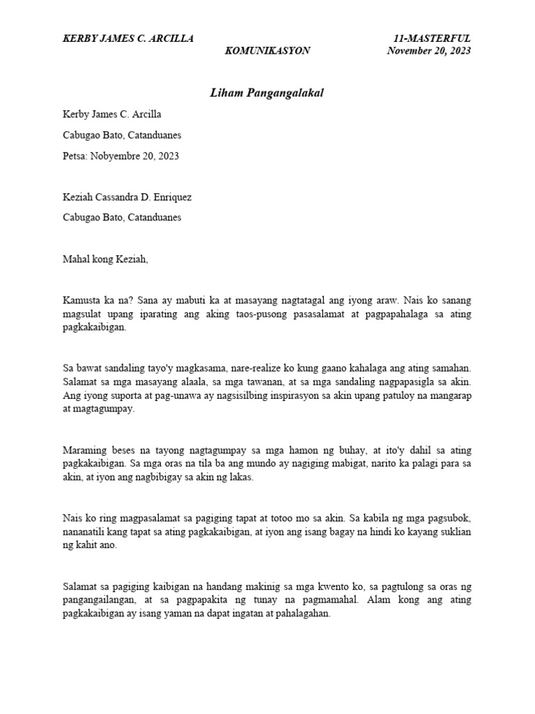 Liham Pangangalakal | PDF