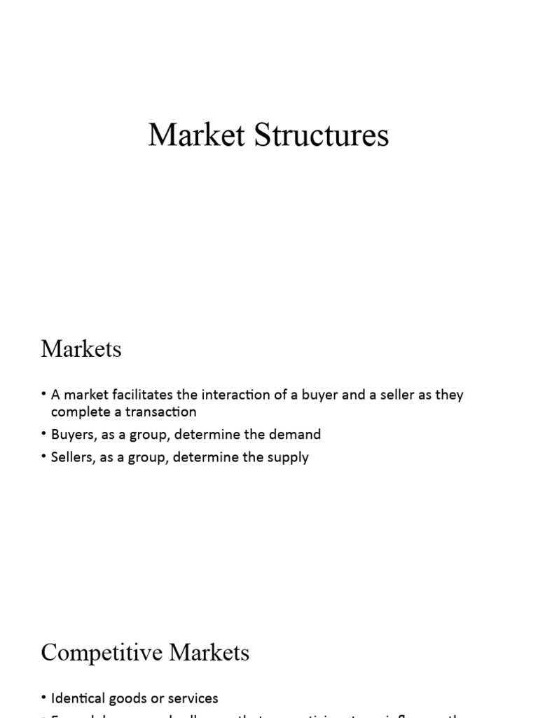 Market Structures Pdf Monopoly Partnership
