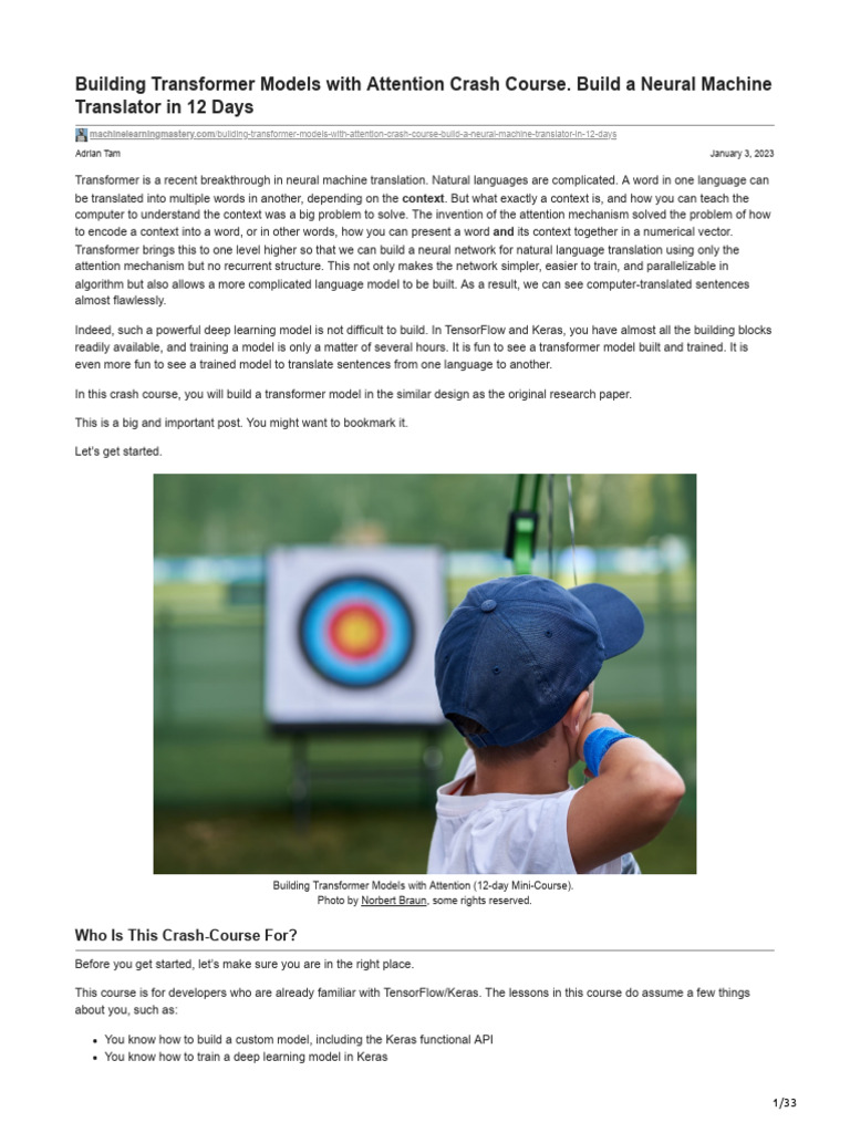 Building Transformer Models With Attention Crash Course Build A Neural Machine Translator in 12 ...