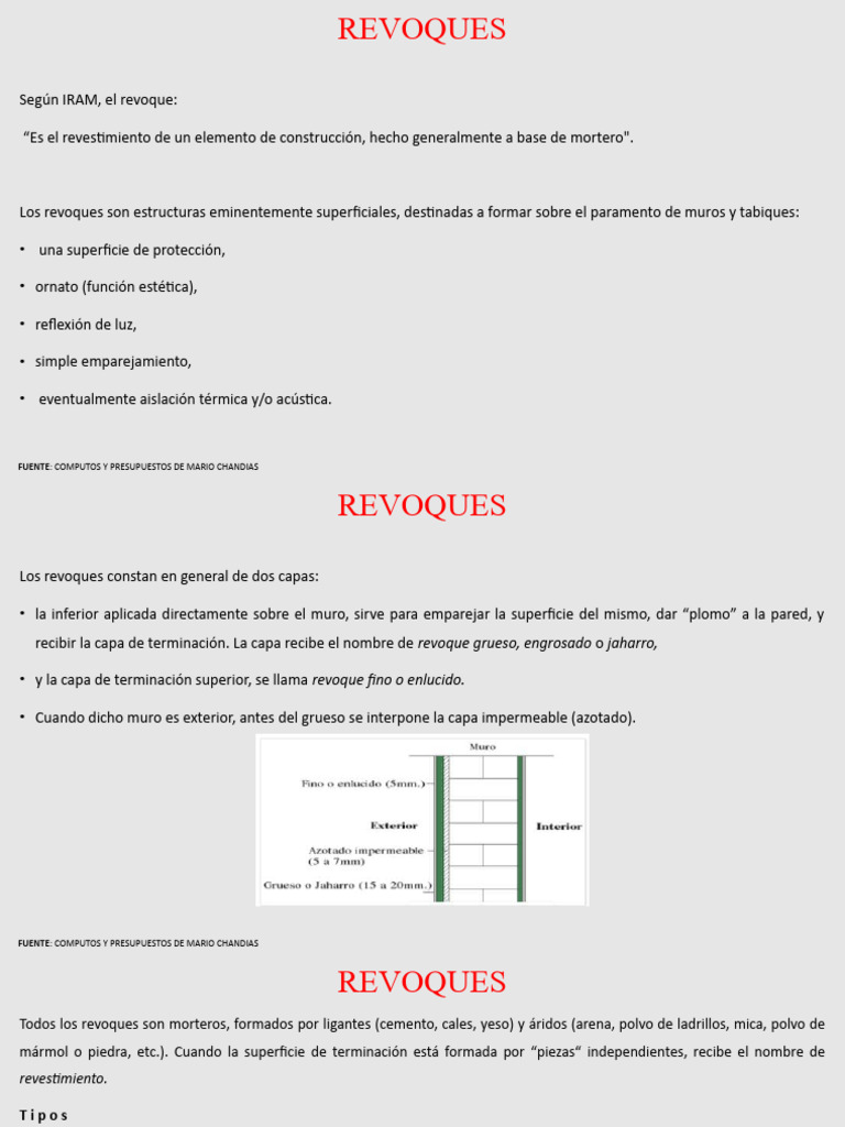 5 Revoques | PDF | Yeso | Mortero (Albañilería)