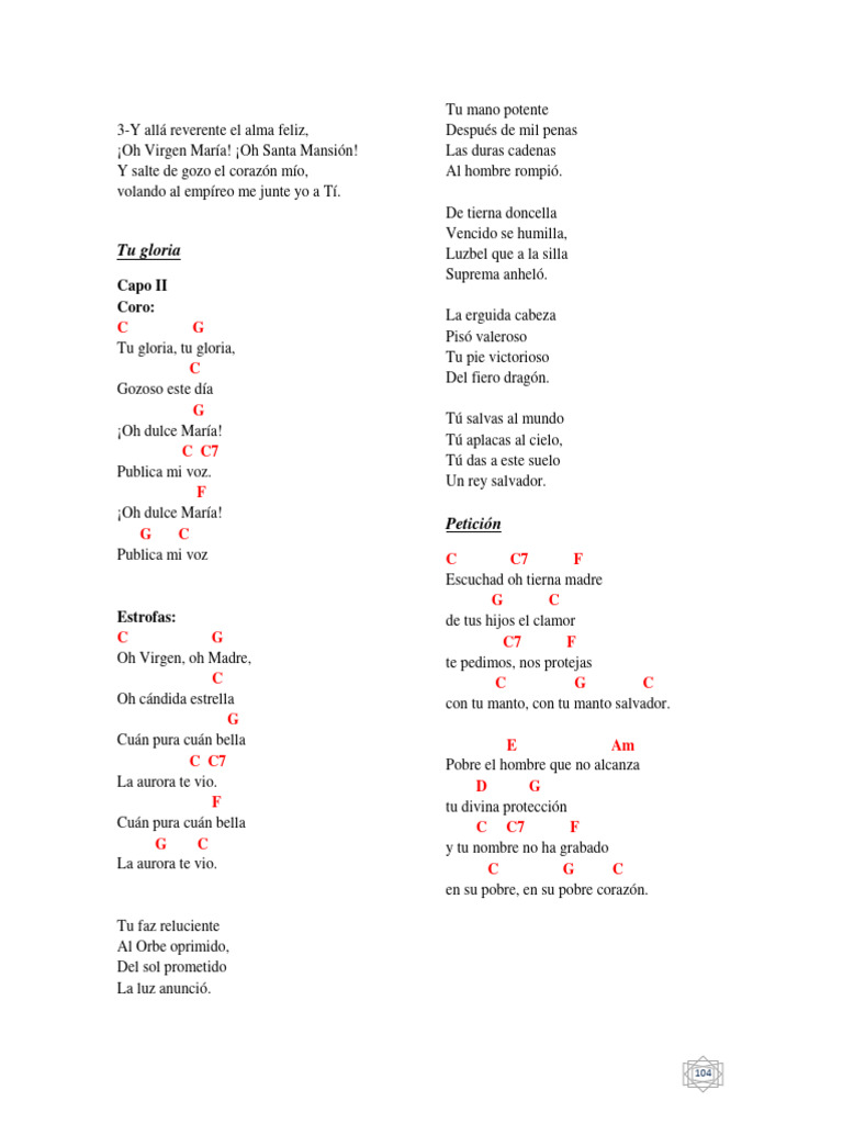 Cantos A La Virgen | PDF | María, madre de Jesús